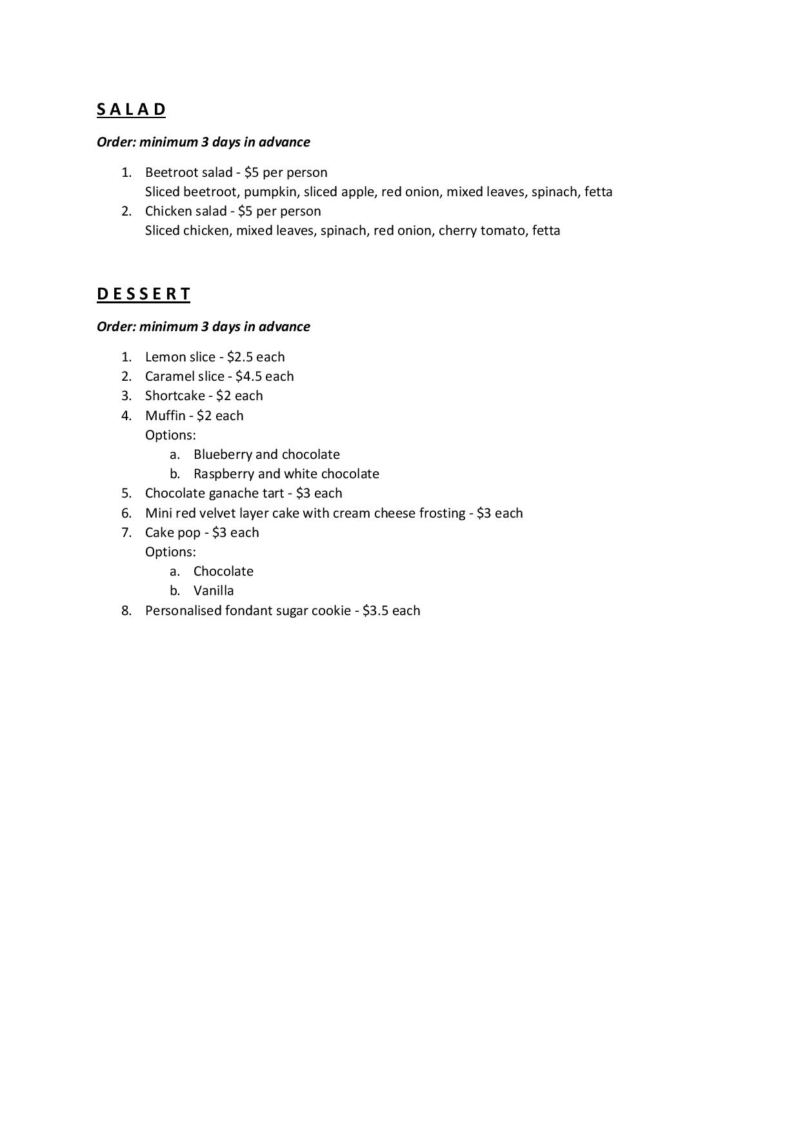 Catering Menu - Junto Cafe | East Bentleigh Cafe