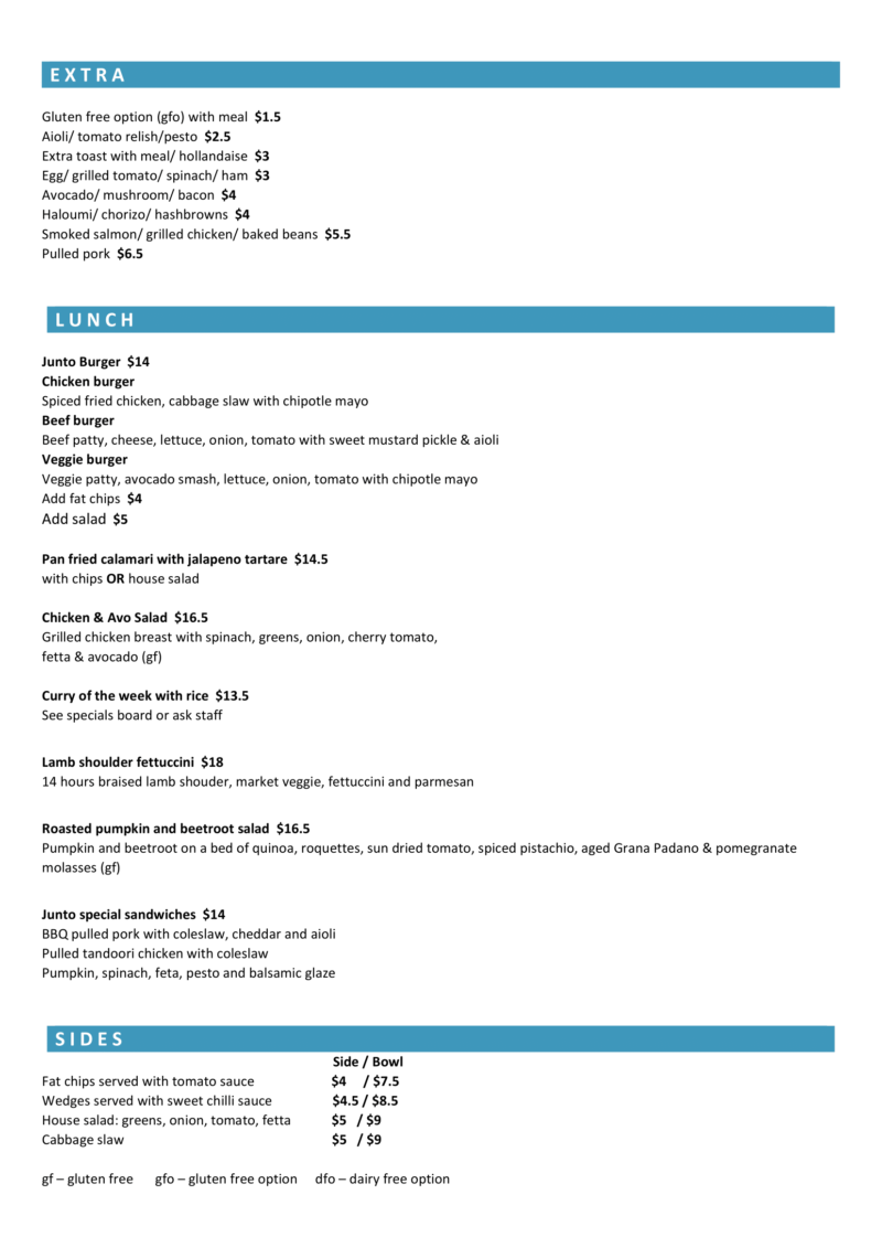 Food & Drink - Junto Cafe | East Bentleigh Cafe